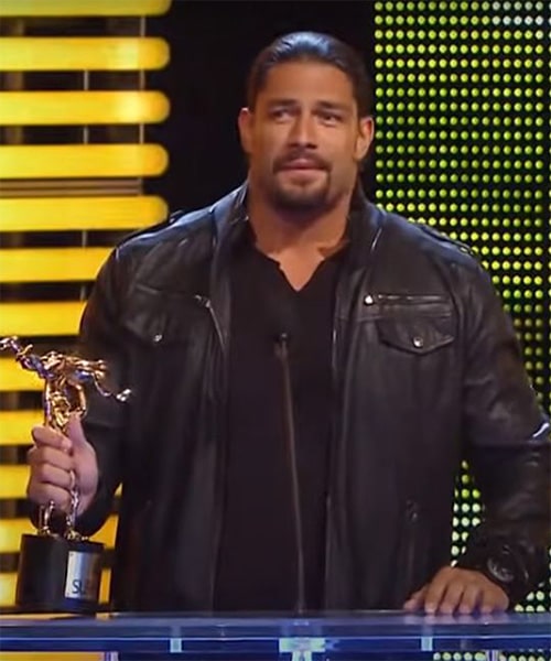 WWE Roman Reigns Black Leather Jacket - usaleatherfirm