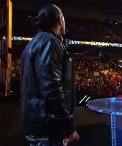 WWE Roman Reigns Black Leather Jacket - usaleatherfirm