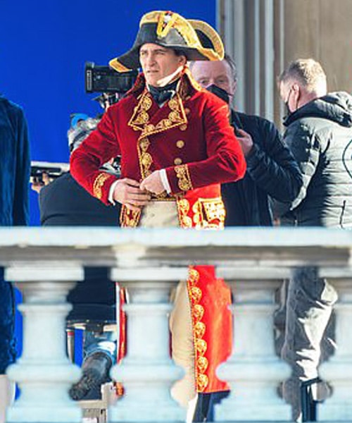 Napoleon Movie Joaquin Phoenix Red Wool Jacket - usaleatherfirm