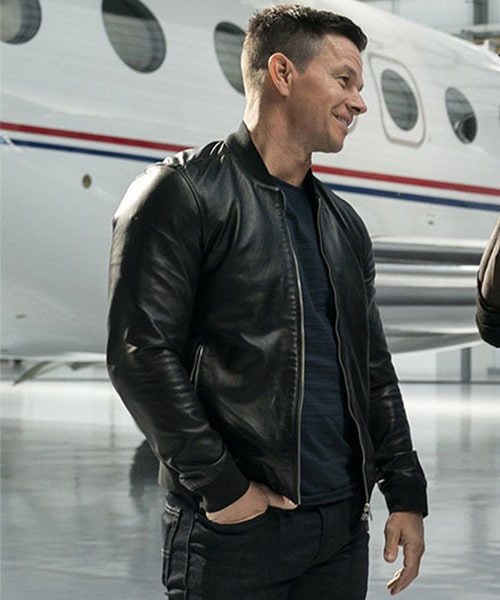 Infinite Evan McCauley Mark Wahlberg Black Leather Jacket - usaleatherfirm