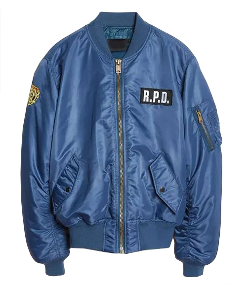 Resident Evil 2 RPD Blue Bomber Jacket - usaleatherfirm