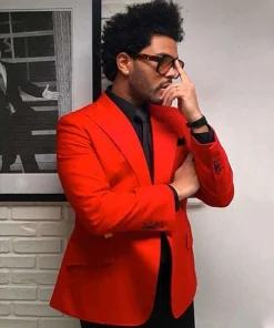 Blinding Lights The Weeknd Red Blazer Coat - usaleatherfirm
