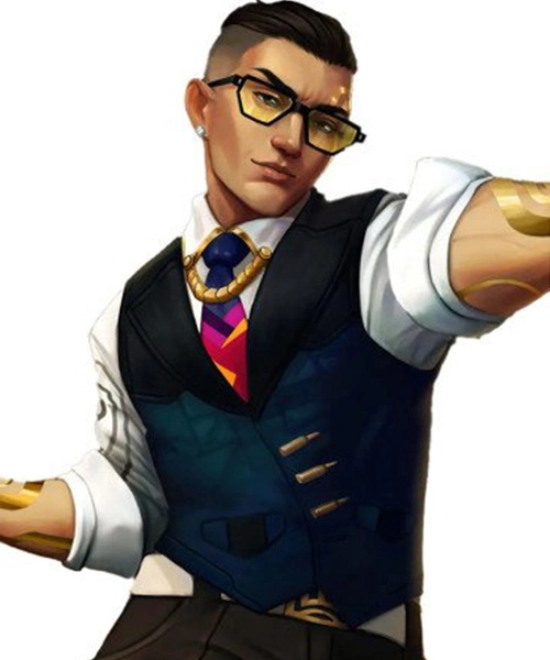 Video Game Chamber Valorant Blue Leather Vest - usaleatherfirm