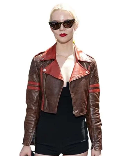 Anya Taylor Joy F1 GP Monaco Biker Leather Jacket - usaleatherfirm